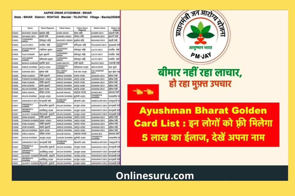 Ayushman Bharat Golden Card List: इन लोगों को 5 लाख का ईलाज Muft, देखें ...