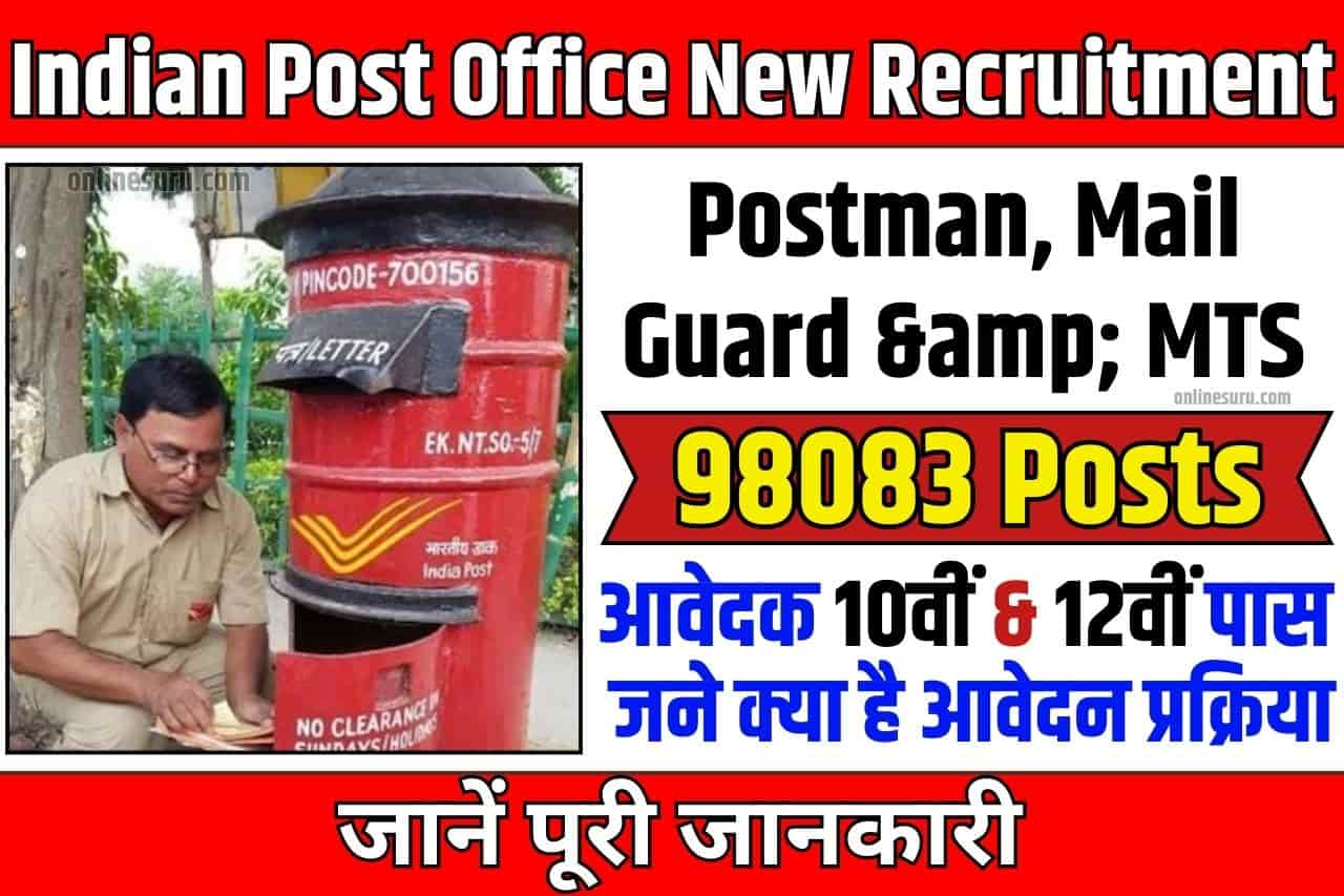 Indian Post Office Recruitment 2024-25 For 98083 Posts (Postman, Mail ...